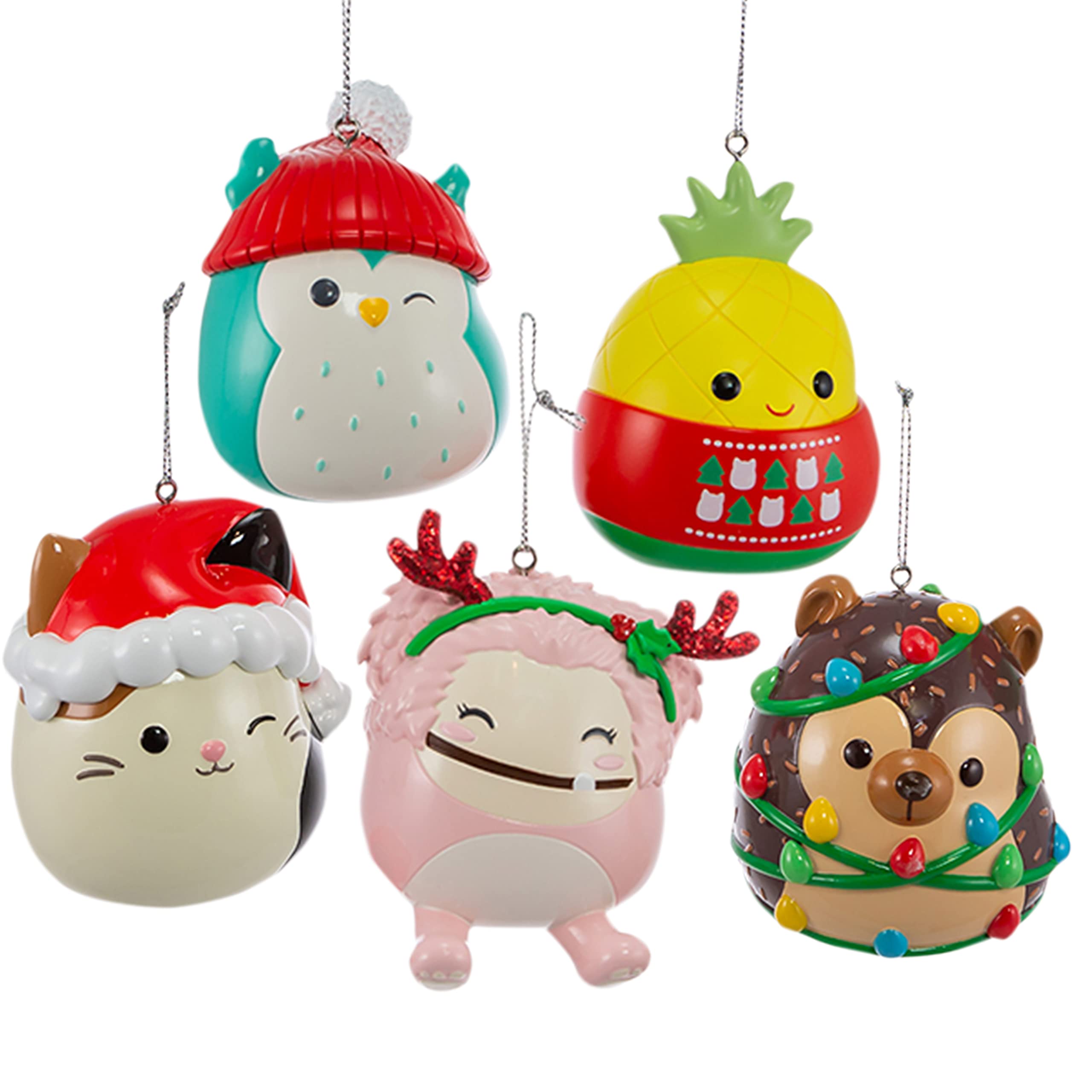 Kurt Adler Squishmallows Christmas Ornament 5-Pack Set - Five Squishma ...